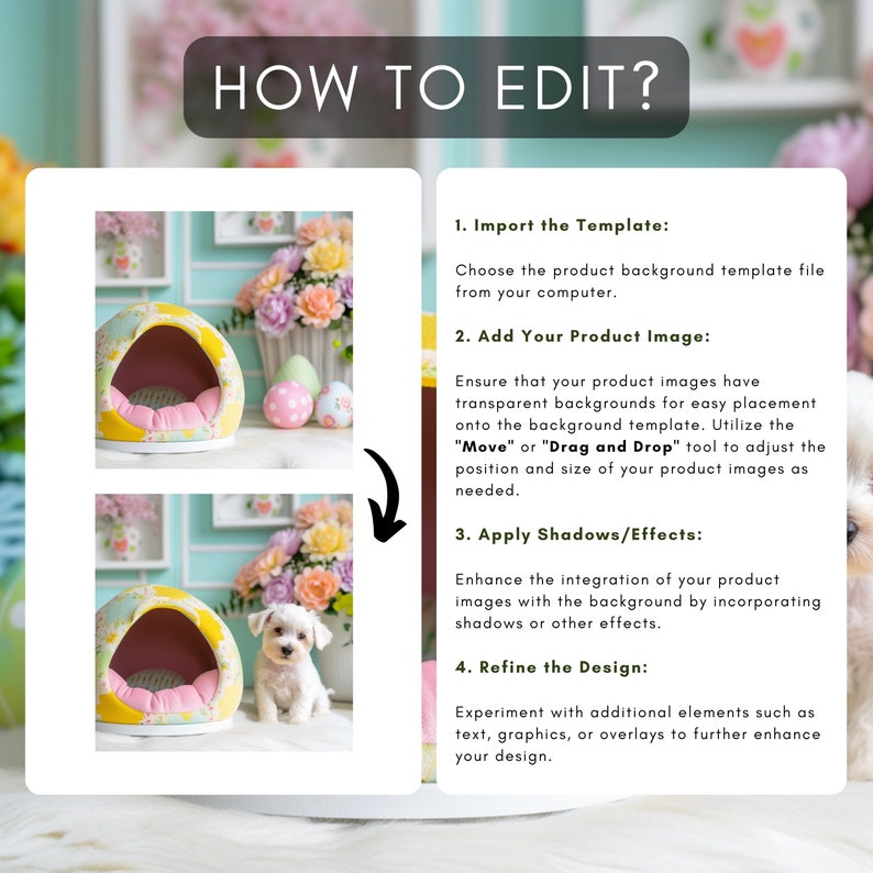 8 Easter Backdrops Bundle With Egg Shaped Dog Houses Easter Pet ...