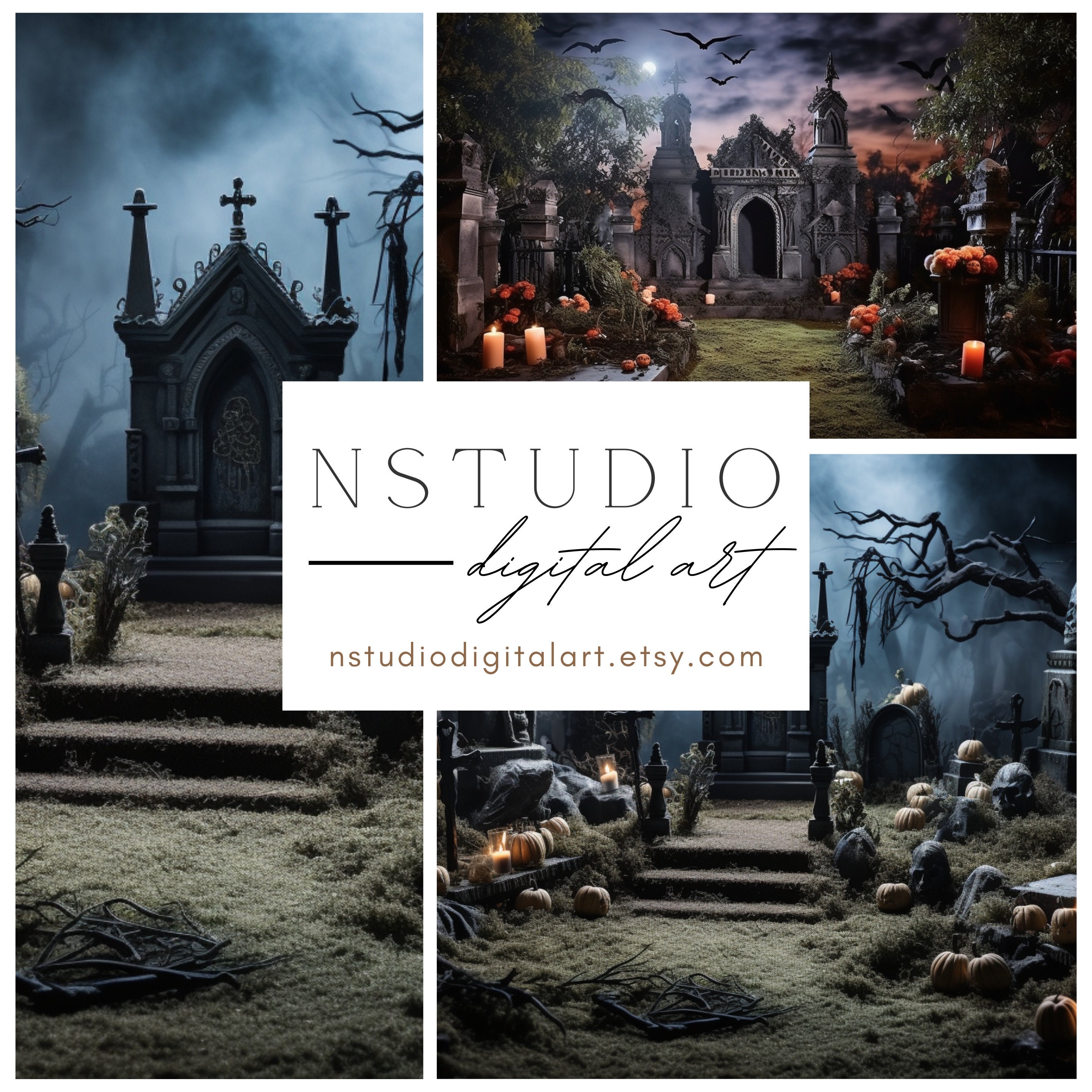 15 Spooky Cemetery Halloween Backdrops | Dark Gothic Photography Idea ...