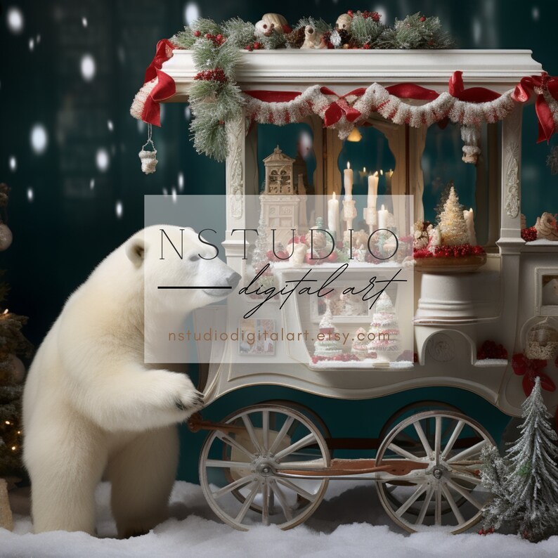10 Kids Christmas Photoshoot Backdrops: Candy Carts, White Bears ...