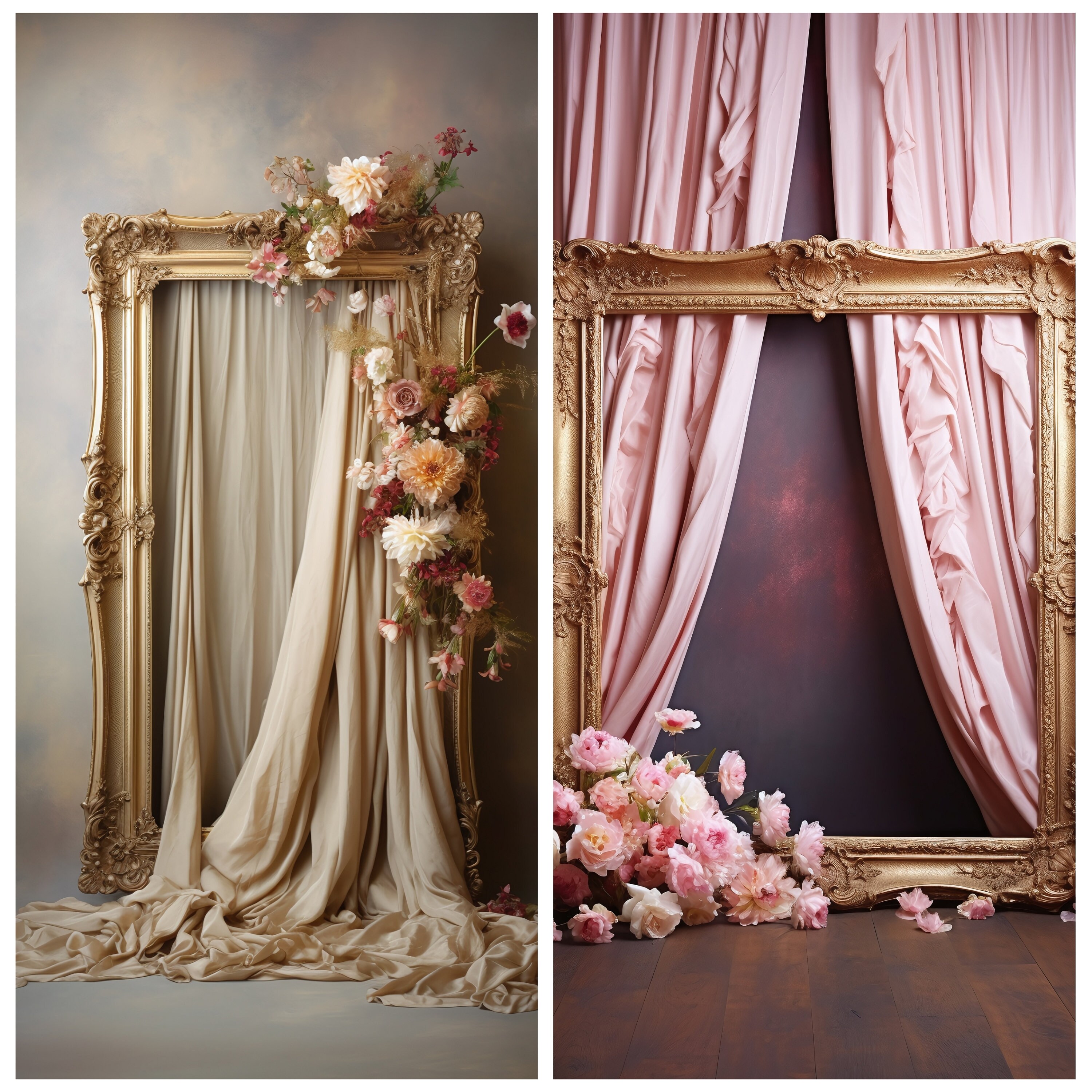 11 Maternity and Wedding Gold Frame Backdrops | Instagram Photoshoot ...