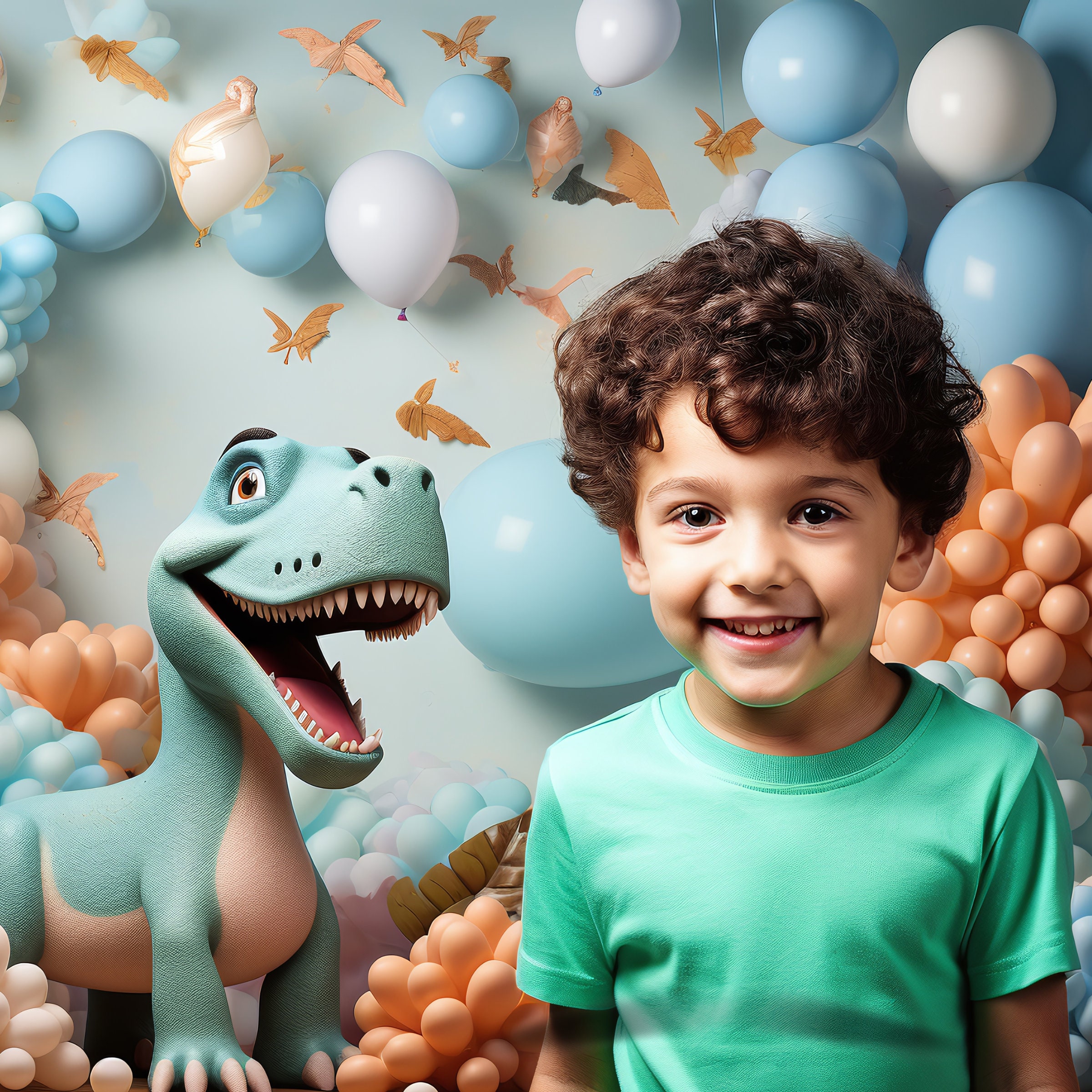 5 Dino Adventure Birthday Photography Backdrops and 1 Gift Birthday ...
