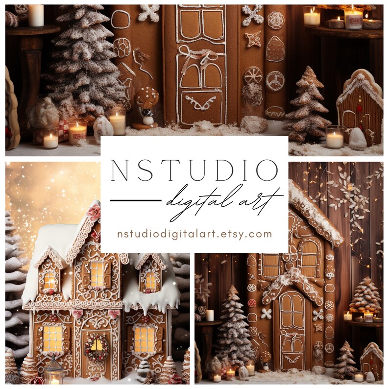 14 Kids Christmas Backdrops Gingerbread House | Christmas Family ...