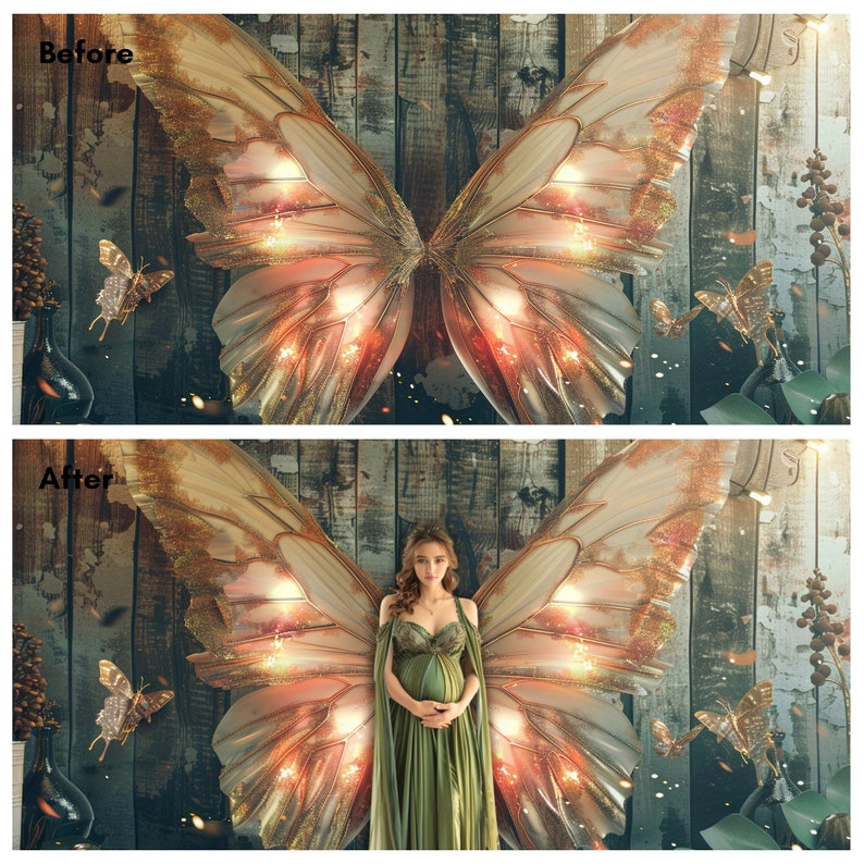 7 Maternity Backdrops Bundle Butterfly Wings | Maternity Photoshoot ...