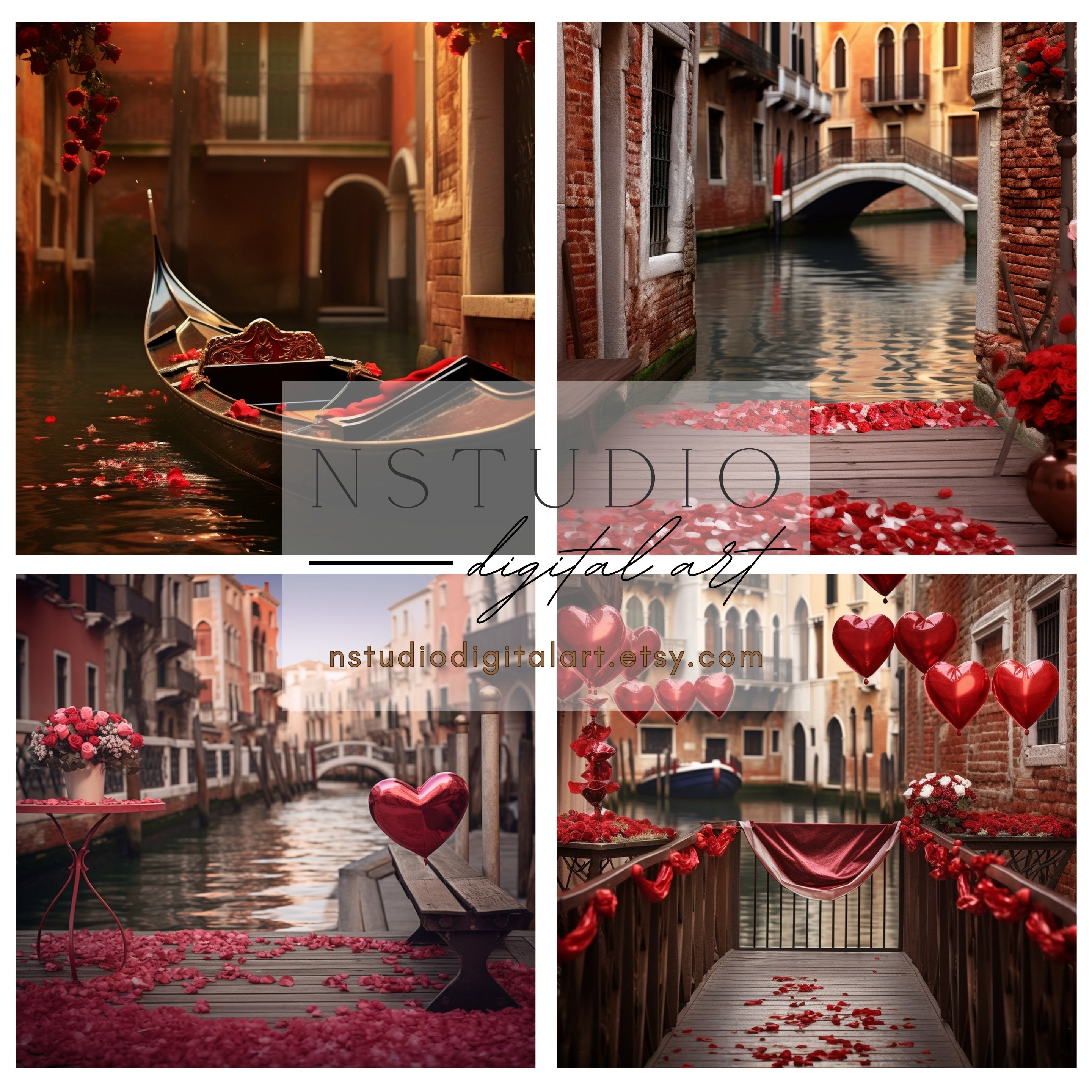 14 Saint Valentine Romantic Backdrops in Venice in Love Couple ...