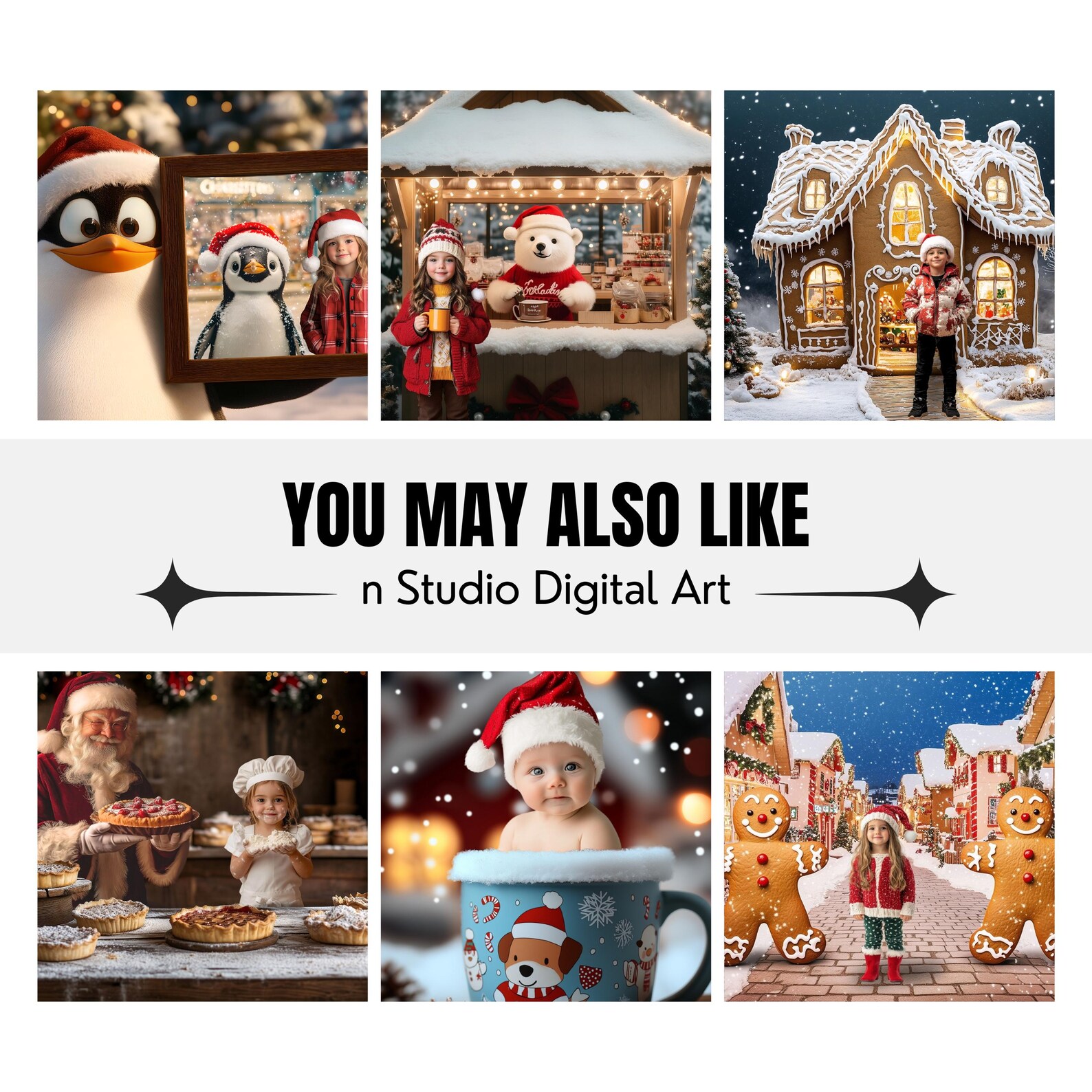 2 Santa Falls From Chimney Christmas Digital Backdrops, Kids Funny ...