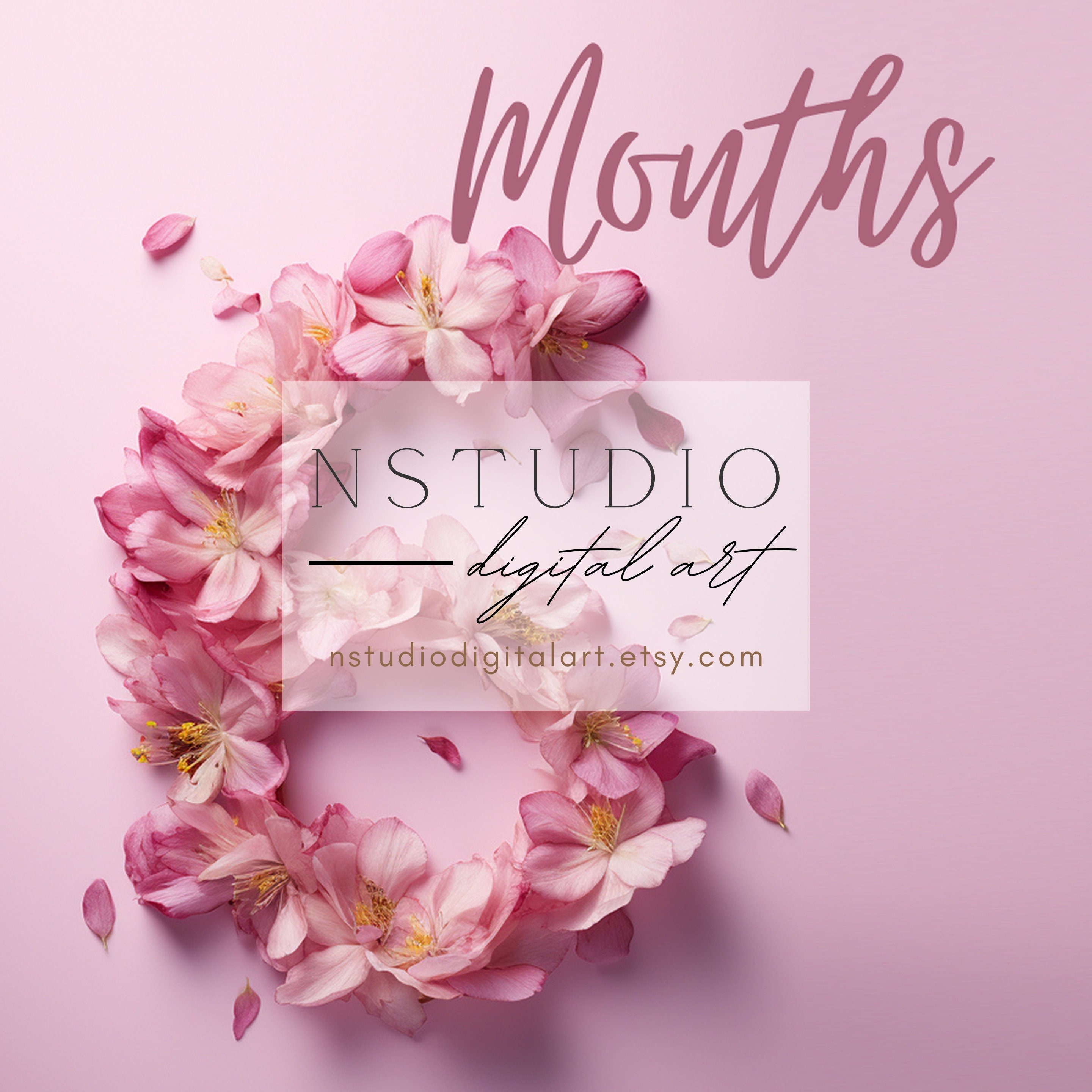 12 Baby Girl First Twelve Months Photography Backdrops | Floral Pink ...