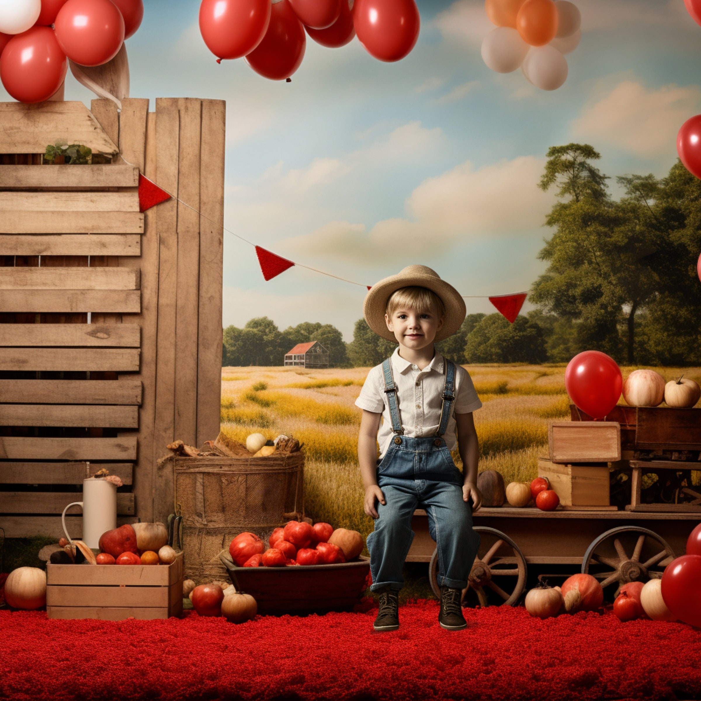 10 Kids Farmer Backdrops and 1 Gift Kids Birthday Party Photoshoot ...