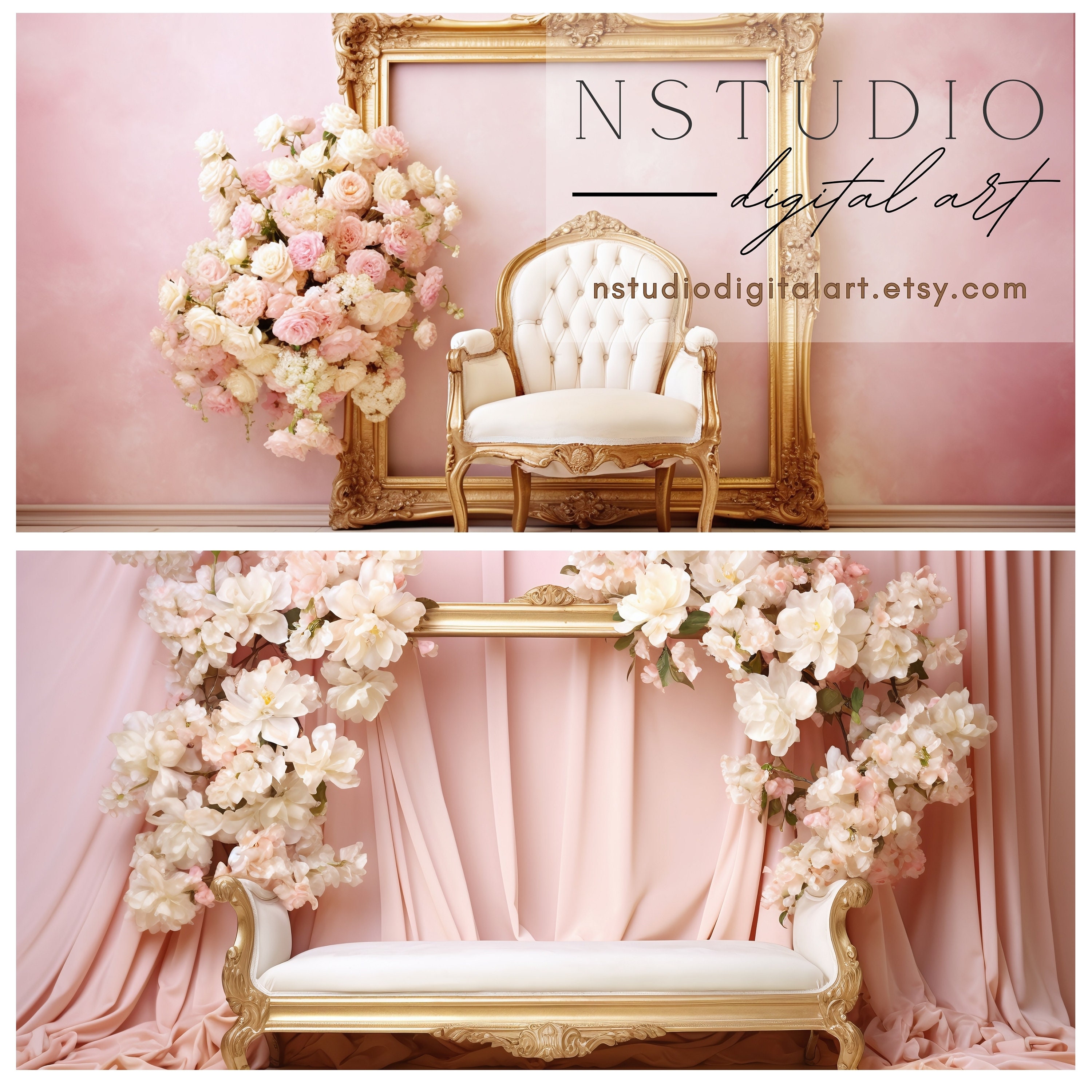 10 Maternity and Wedding Gold Frame Backdrops Instagram Photoshoot ...