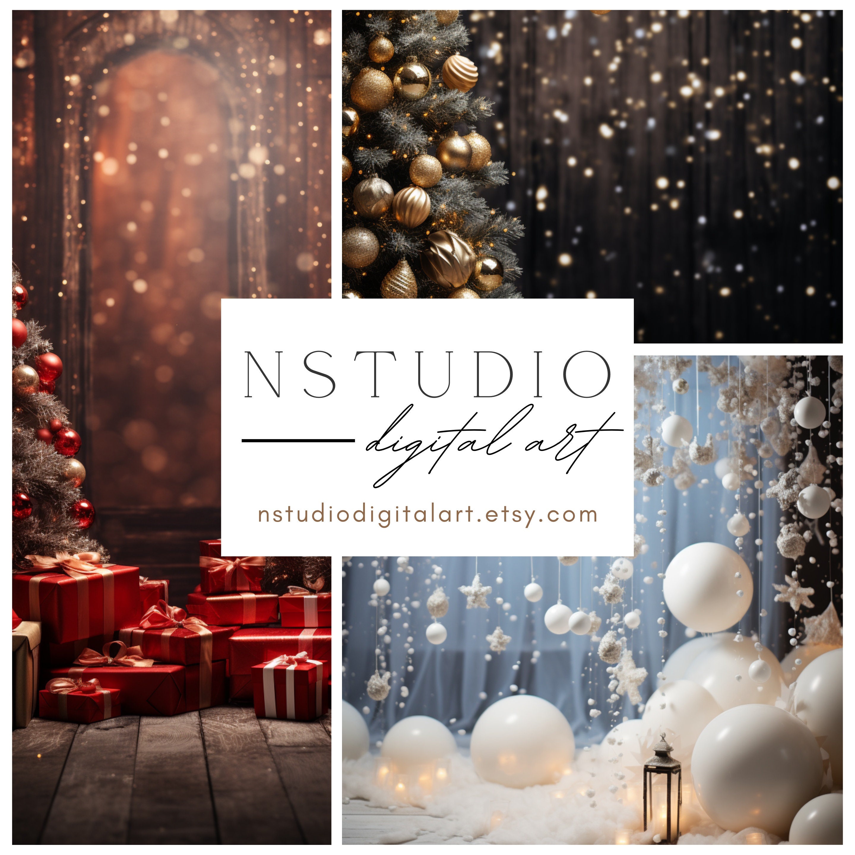15 Christmas Family Photoshoot Backdrops and 1 Gift Christmas Evening ...