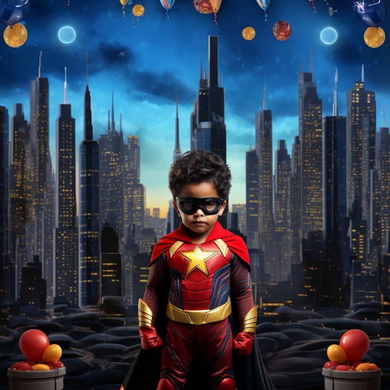 10 Superhero Backdrops for Kids and 1 Gift Boys Birthday Party ...