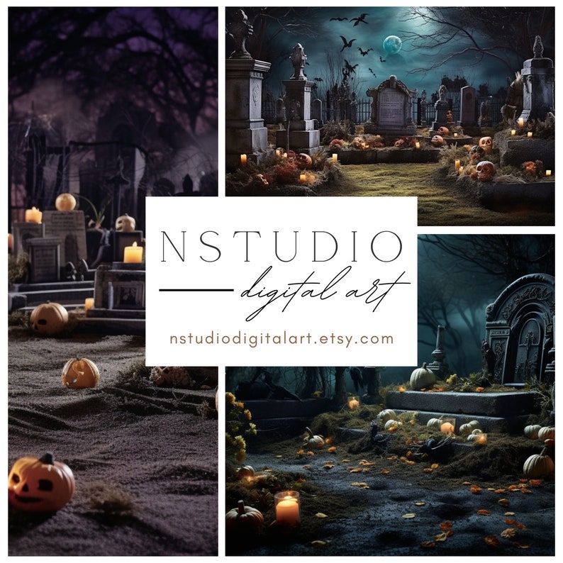 15 Spooky Cemetery Halloween Backdrops Dark Gothic Photography Idea ...