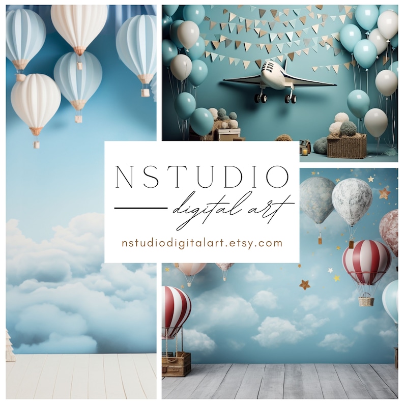 10 Kids Sky Backdrops and 1 Gift L Boys Party Photography Idea | Hot ...