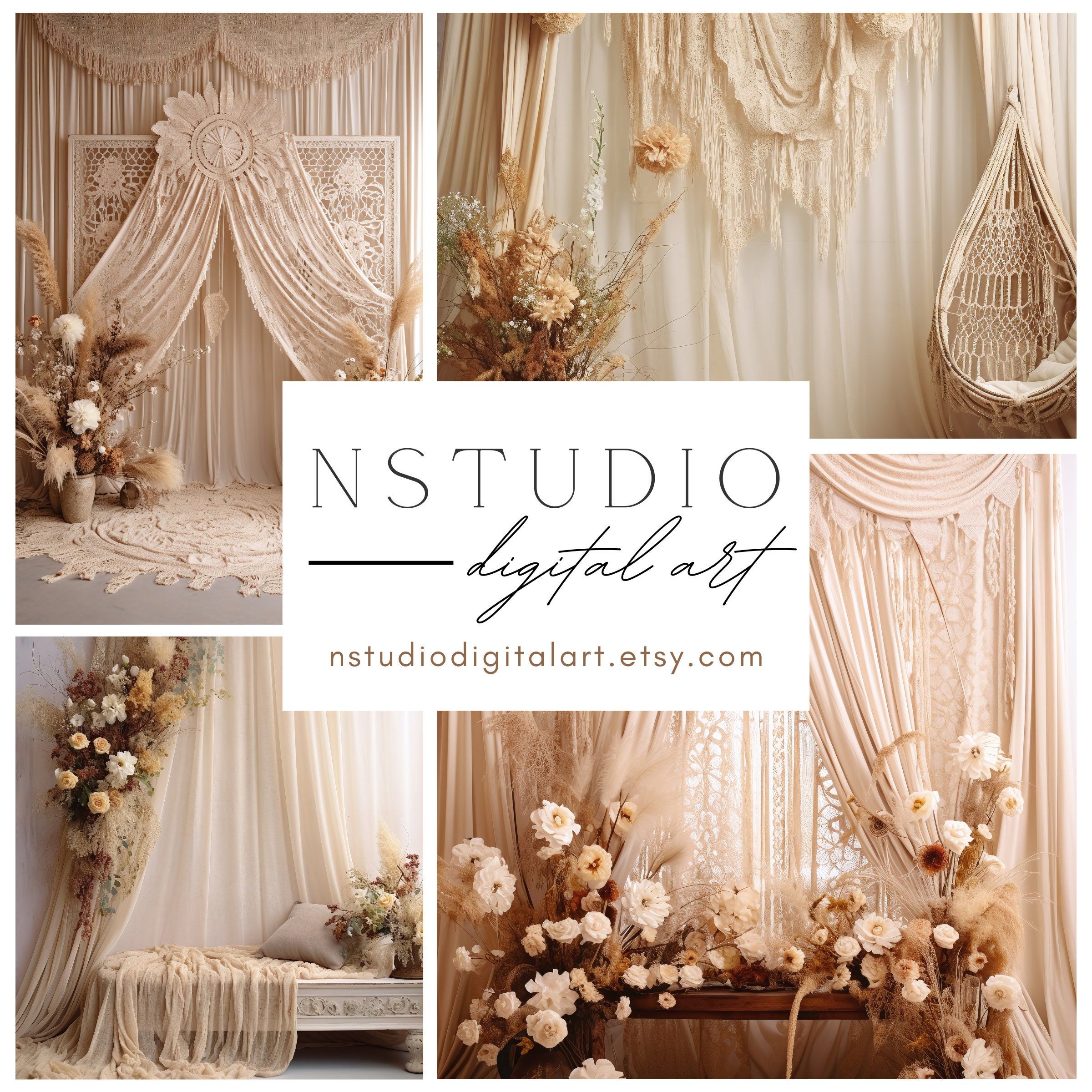 10 Maternity and Wedding Boho Backdrops and 1 Gift Instagram Photoshoot ...