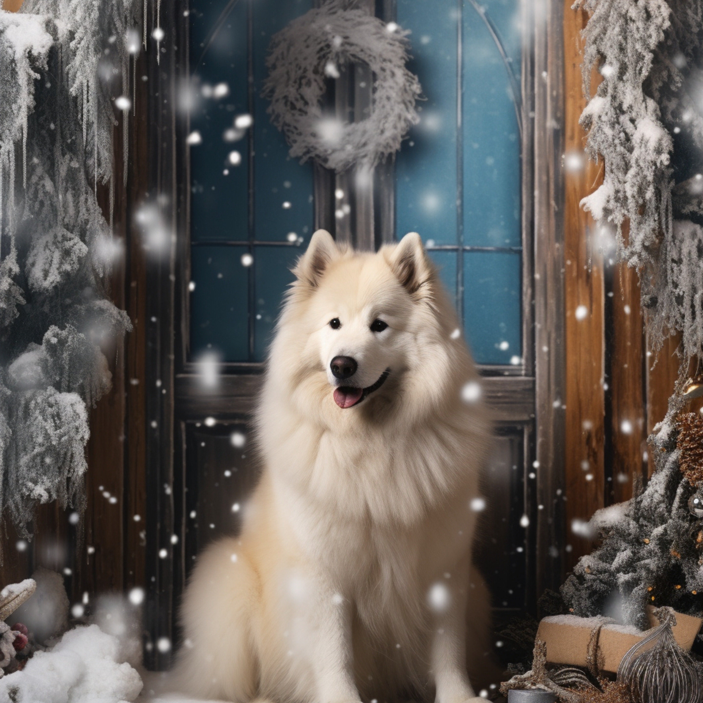 10 Christmas Dogs Photography Digital Backdrops, Fairytale Pets Holiday ...