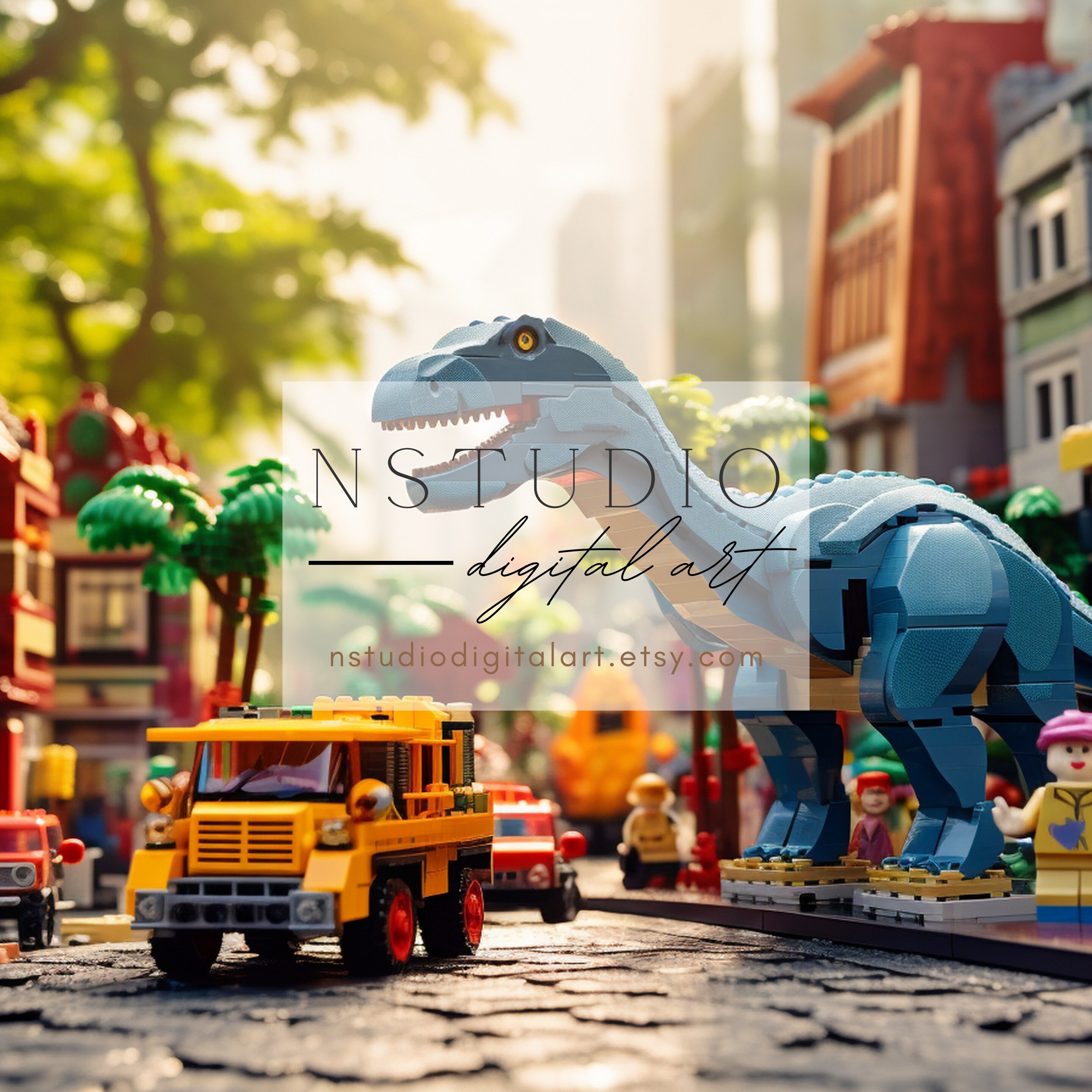 10 Kids Backdrops Building Blocks and Dinosaurs | Kids Party ...