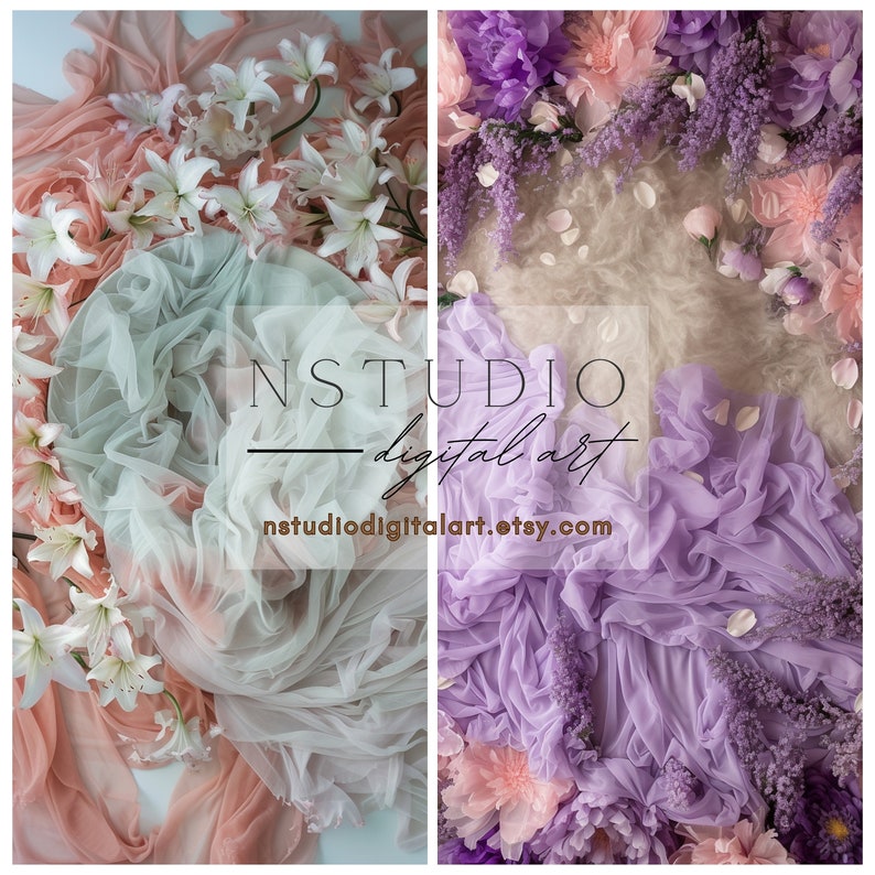 10 Maternity Backdrops With Flowers and Veils | Lying Down Maternity ...