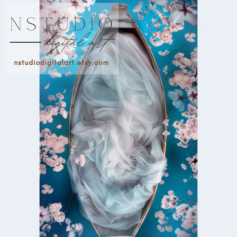 3 Maternity Portrait Photography Digital Backdrops, Floral Boats ...