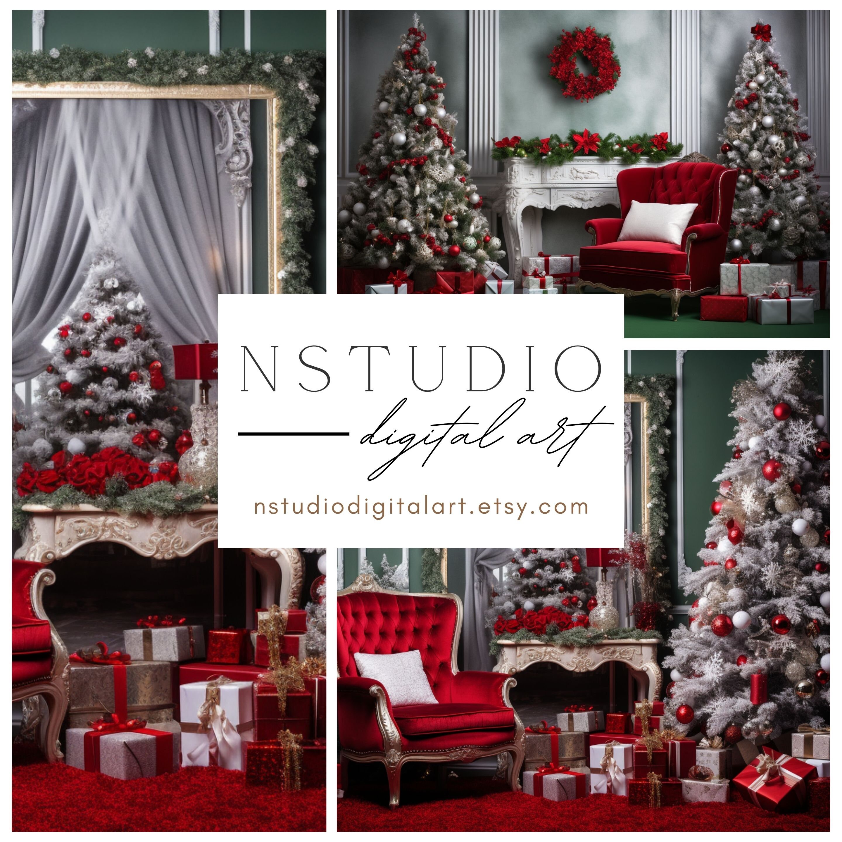 15 Christmas Family Portrait Backdrops and 1 Gift Digital Photography ...