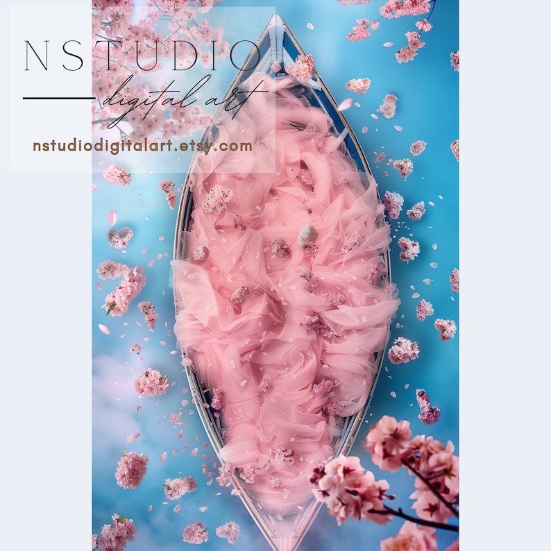 3 Maternity Portrait Photography Digital Backdrops, Floral Boats ...
