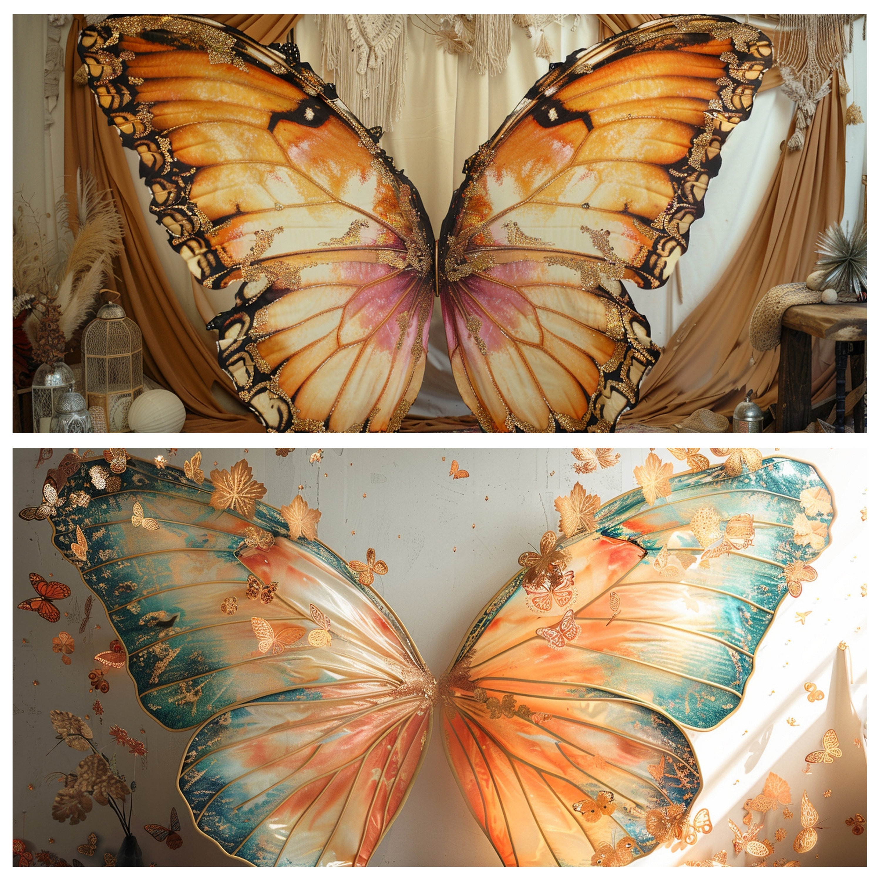 7 Butterfly Wings Maternity Backdrops: Boho Photo Props (digital ...