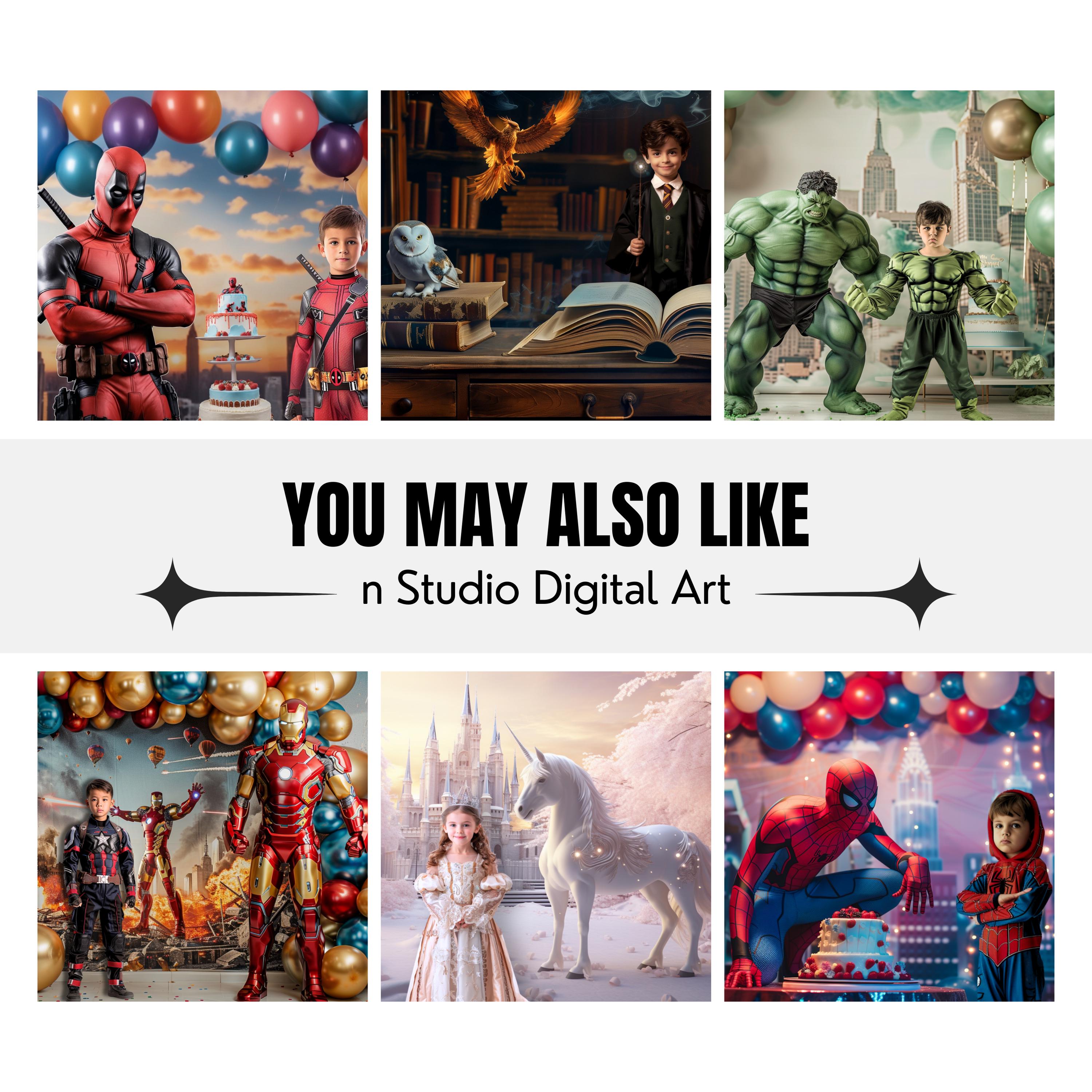 3 Superhero Kid Party Digital Backdrops, Comic Themed Party Backgrounds ...