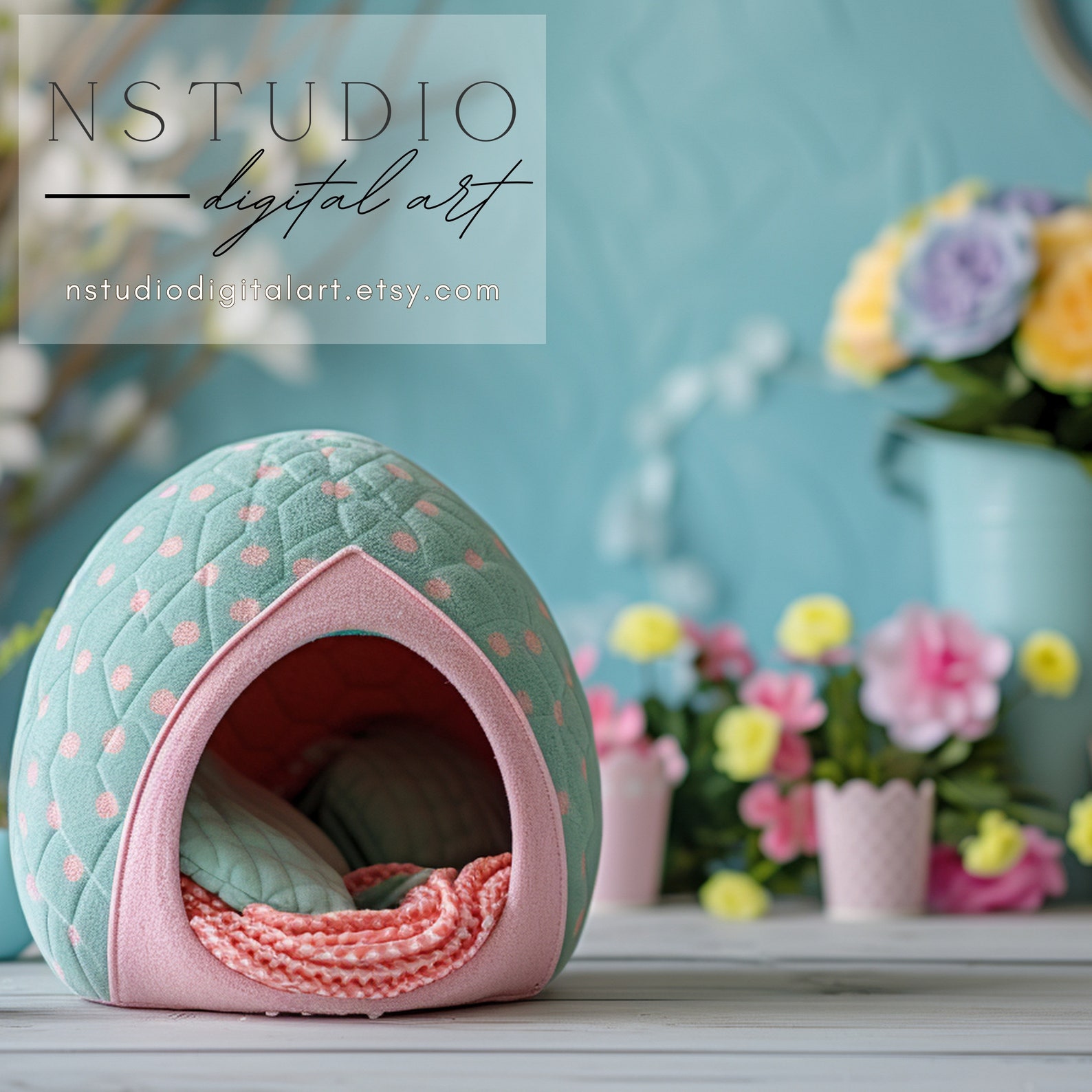 8 Easter Backdrops Bundle With Egg Shaped Dog Houses Easter Pet ...