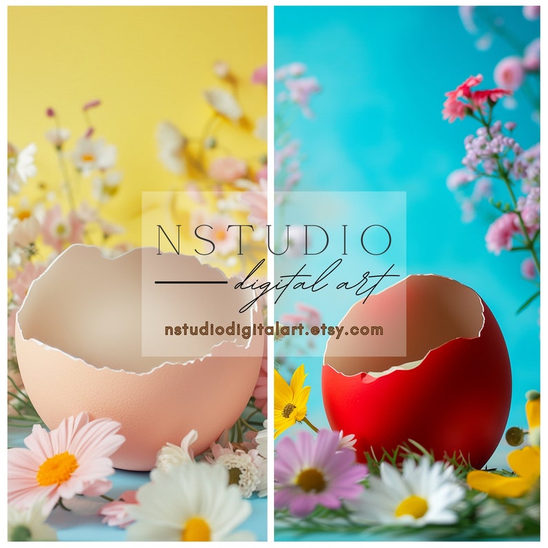 8 Baby Coming Out of Egg Shell Easter Digital Backdrop | Newborn First ...