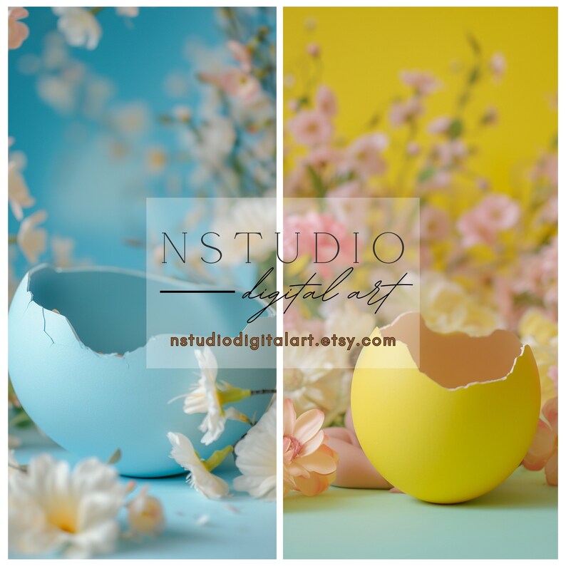 8 Baby Coming Out of Egg Shell Easter Digital Backdrop | Newborn First ...