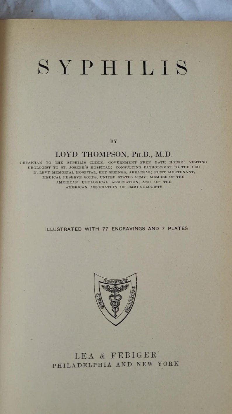 1920s Medical Book, Brown Coffee Table Book, Syphilis Diagnosis ...