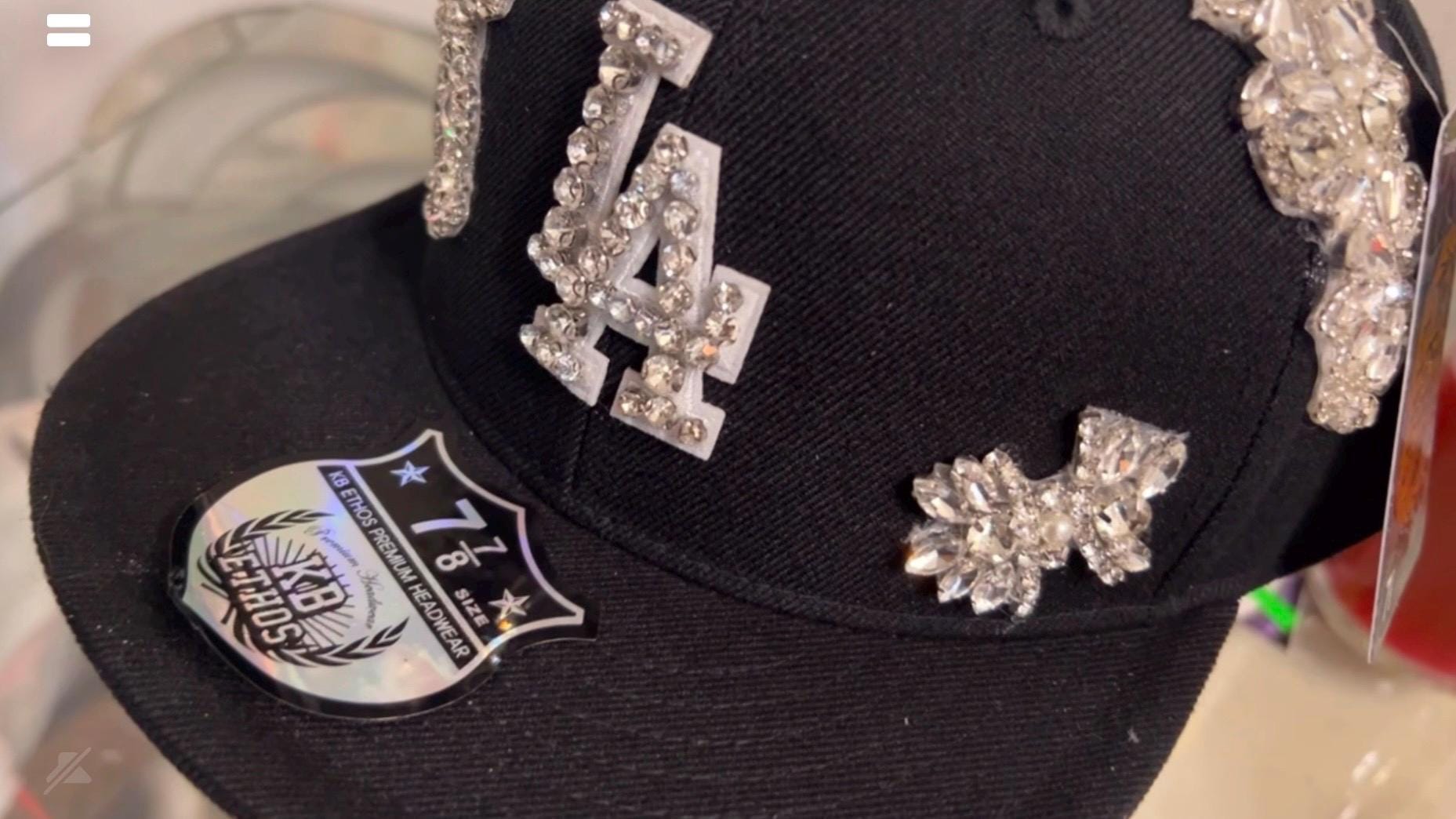 Custom LA Logo Bling Fitted Cap - Etsy