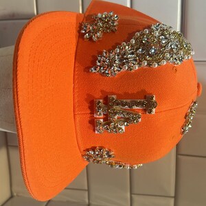 Custom LA Logo Bling Fitted Cap - Etsy