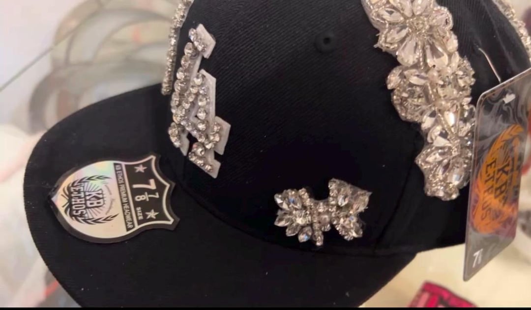 Custom LA Logo Bling Fitted Cap - Etsy