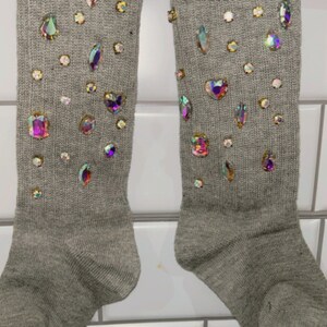 Gray Kids & Adults Gemstone Slouch Socks - Etsy