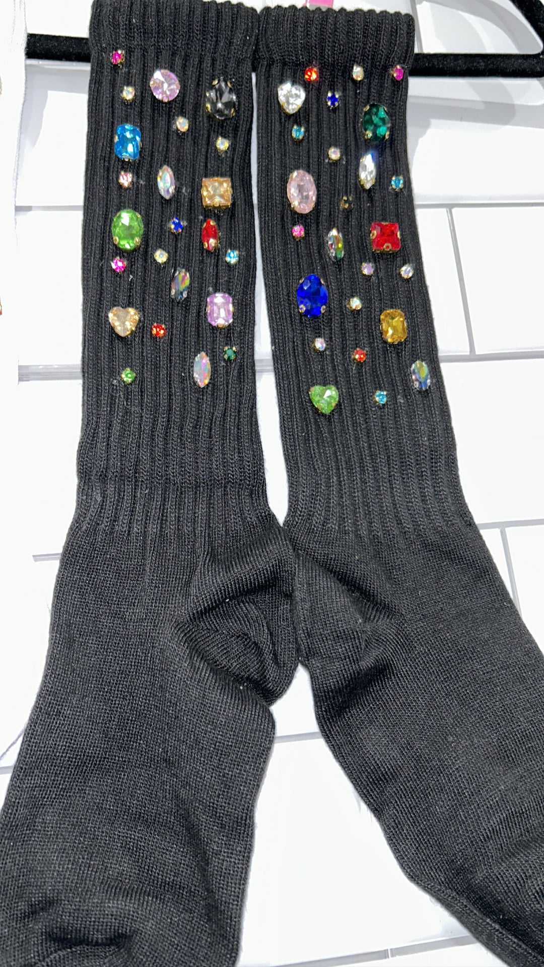 Ball Room” Black With Multi Colors Gemstones Sizes Kids & Adults Bling ...