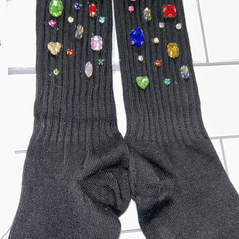 Rhinestone Socks - Etsy