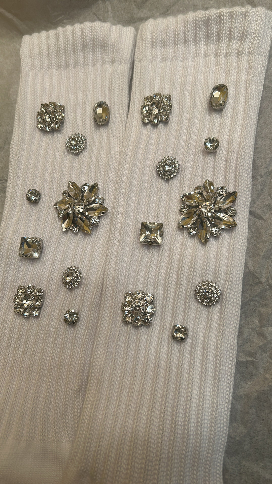 The “BALLROOM” Adults Bling Gemstone Slouch Socks - Etsy