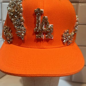 Custom LA Logo Bling Fitted Cap - Etsy