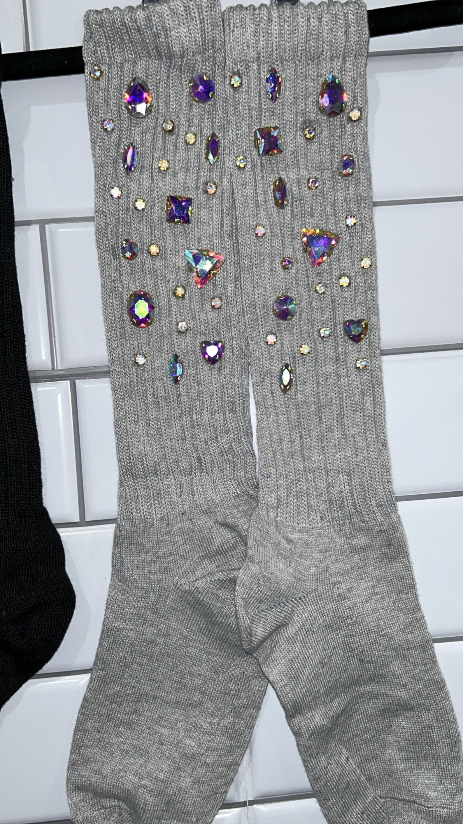 Gray Kids & Adults Gemstone Slouch Socks - Etsy