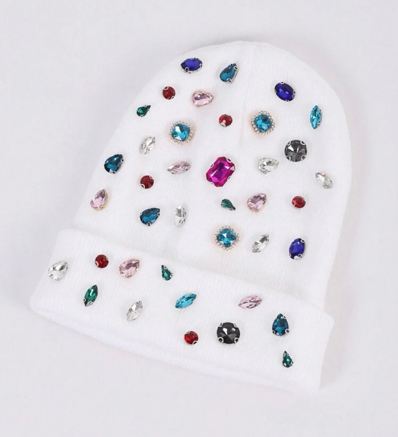 White Bling Gemstone Skull Cap - Etsy