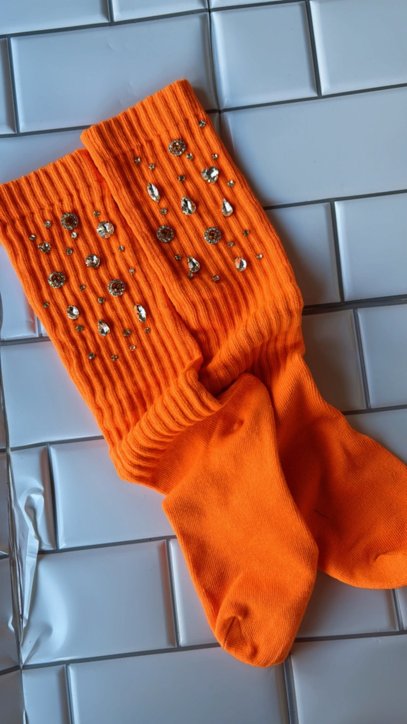 Orange Slice” Gemstone Slouch Socks - Etsy