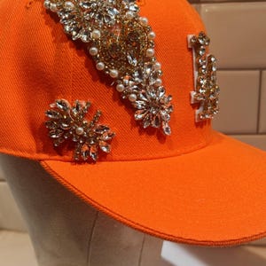 Custom LA Logo Bling Fitted Cap - Etsy