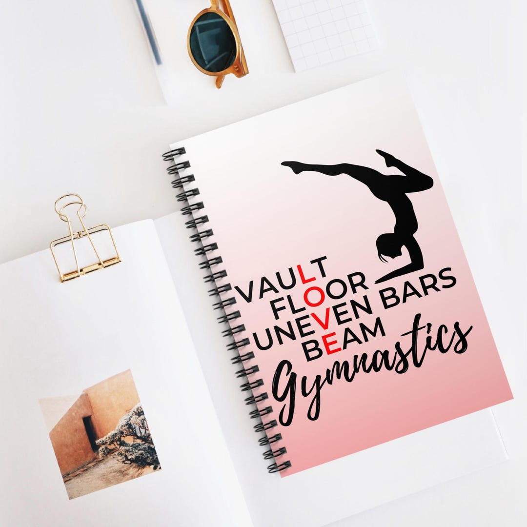 Gymnastics Theme Spiral Notebook - Perfect for Gymnasts and Gymnastics ...
