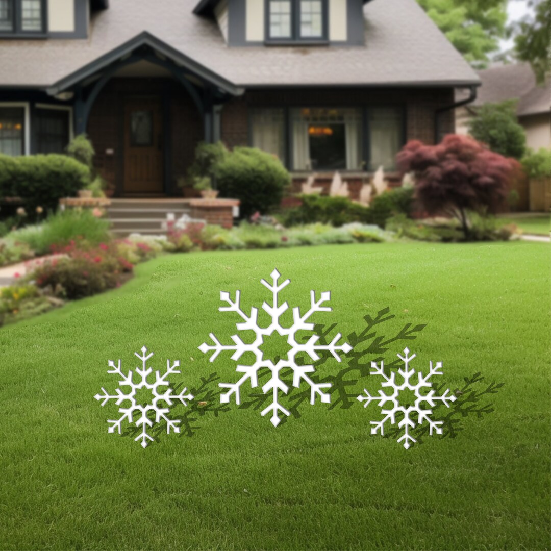 Snowflake Yard Decoration 3 Pack | Metal Snowflake Yard Sign #2 ...