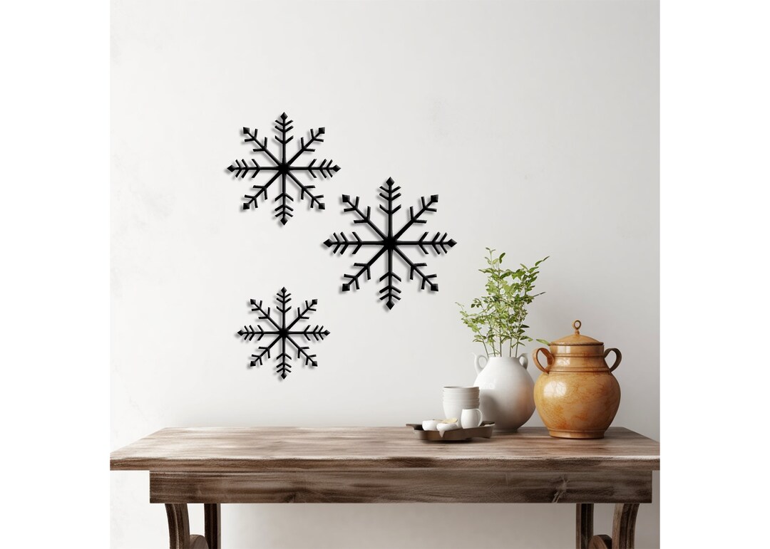 Snowflake Wall Decor Design 1 Pack of 3 Snowflake Wall Art Snowflake ...