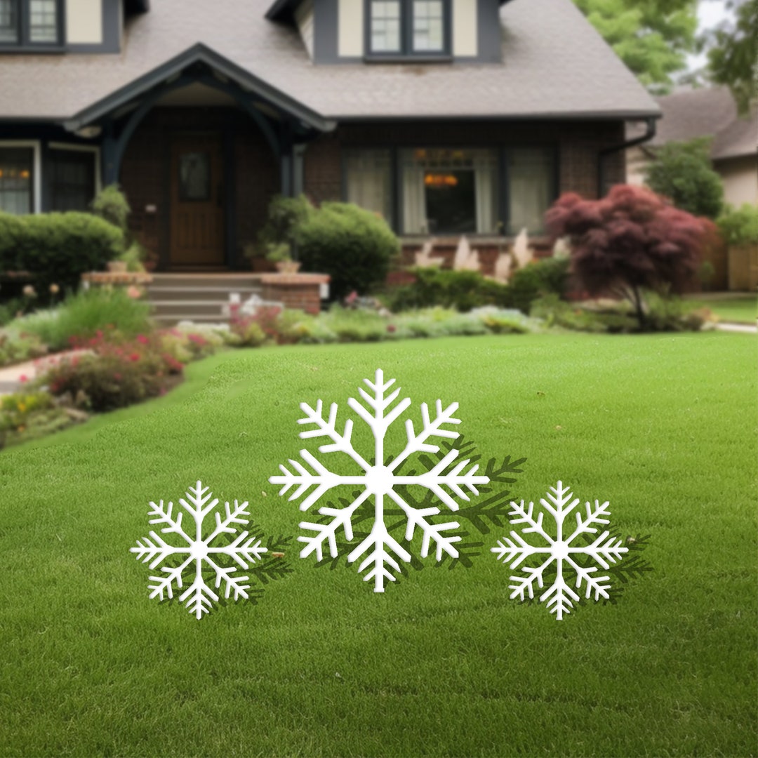 Snowflake Yard Decoration 3 Pack | Metal Snowflake Yard Sign #5 ...