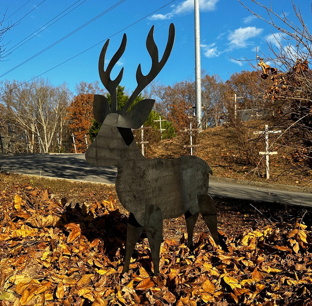 Metal Reindeer Yard Decoration | Reindeer Decor | Yard Art | Metal ...