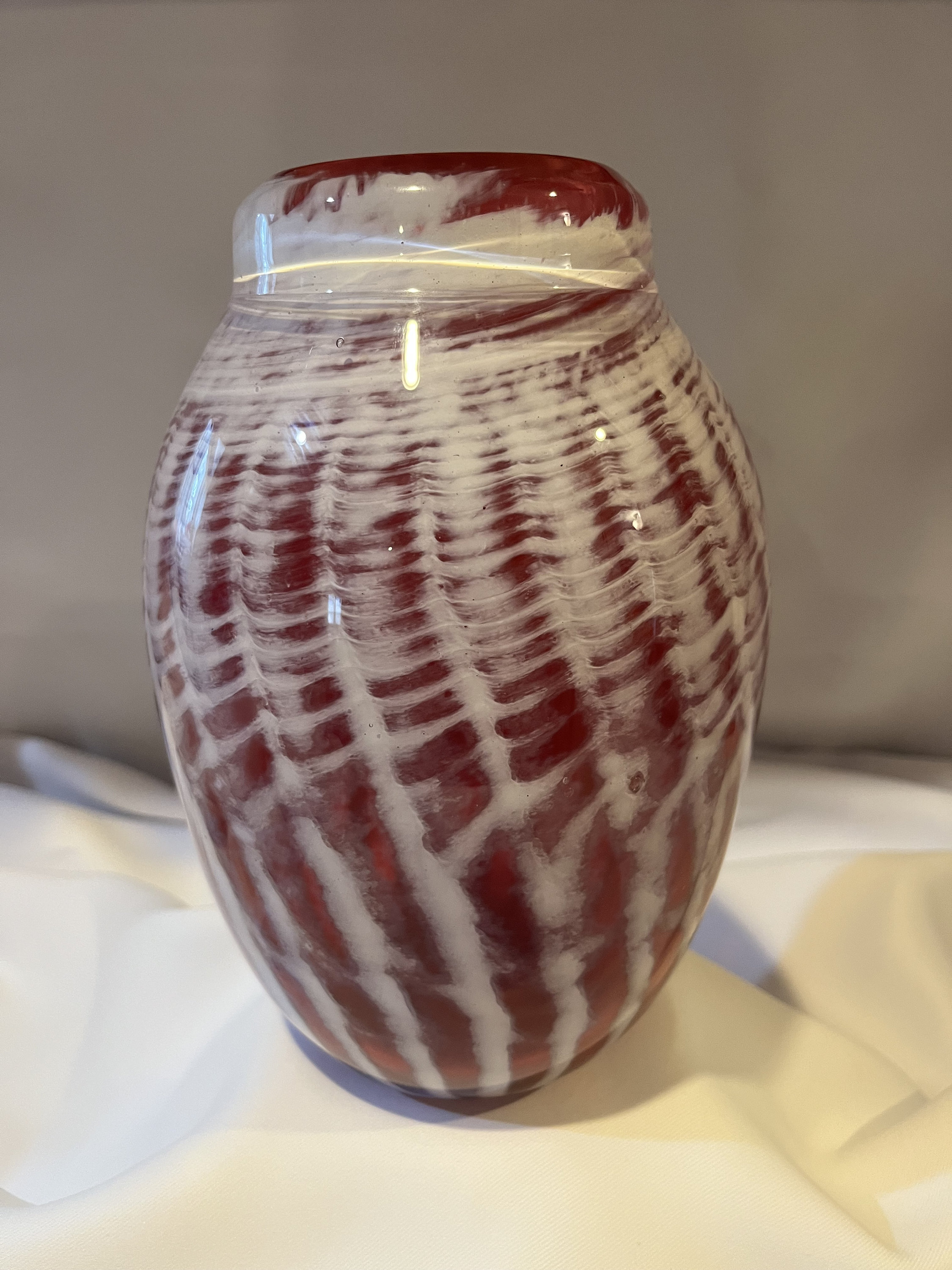 Art Glass Swirl Vase Signed - Etsy