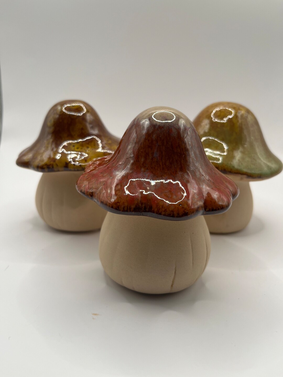 Set of 3 Art Pottery Mushrooms - Etsy
