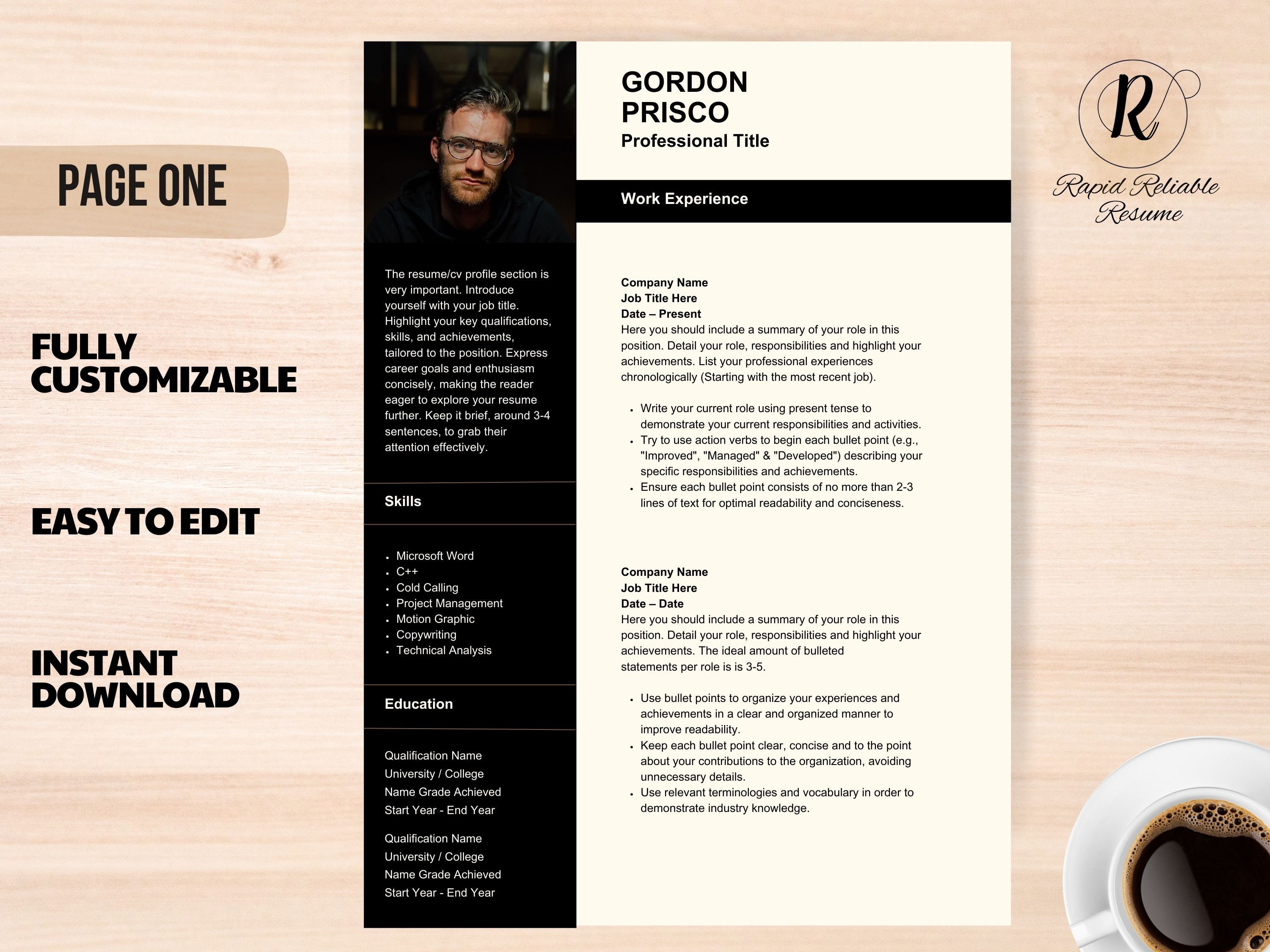 Professional Cv, Mac Pages Resume, Cover Letter, Word Resume, Clean ...