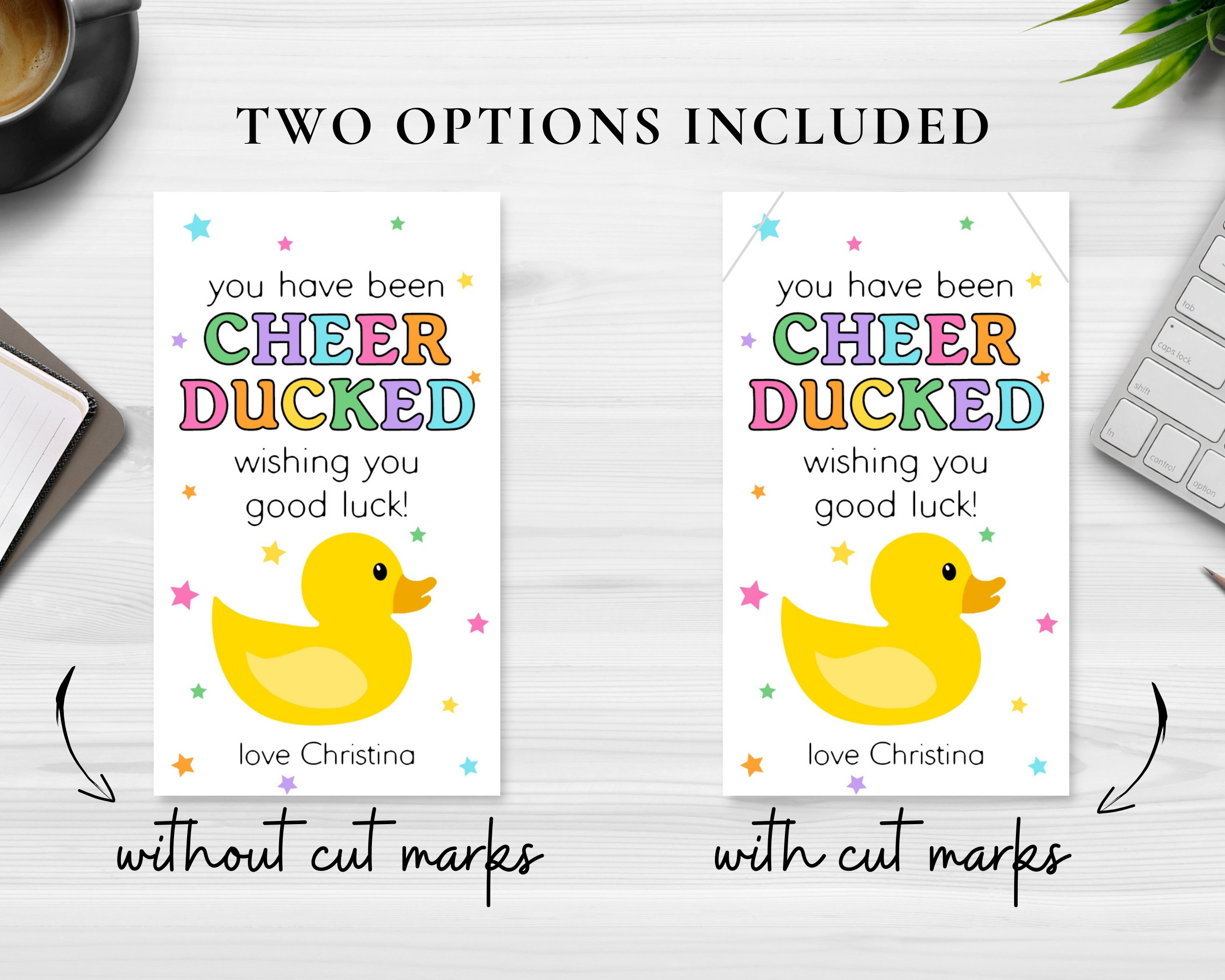 You've Been Cheer Ducked Tag, Cheer Team Printable Tag, Cheerleader ...